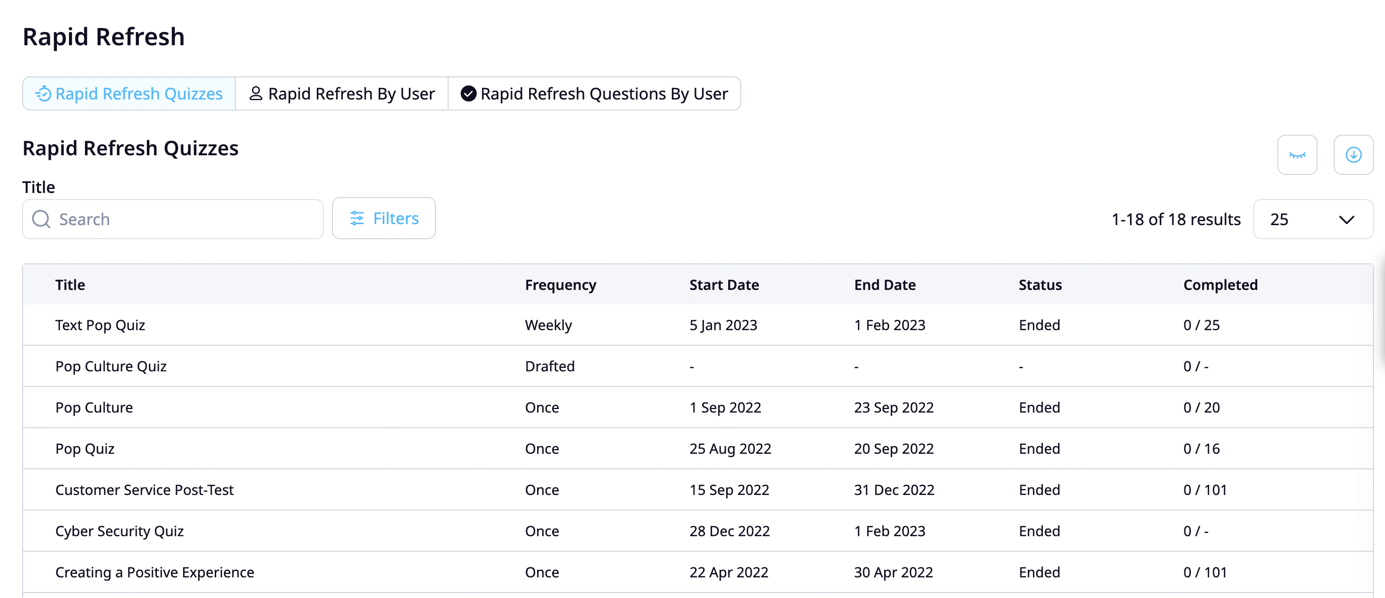 Rapid Refresh Reports